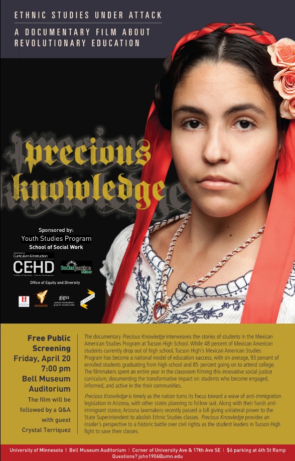 Chicano & Latino Studies: Precious Knowledge Screening 4/20/12 at Bell ...